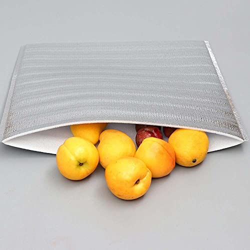 10PCS Thermal Insulated Bags,Disposable Food Delivery Pouch Aluminum Foil Food Pouches Thermal Bag(35 x 40cm)