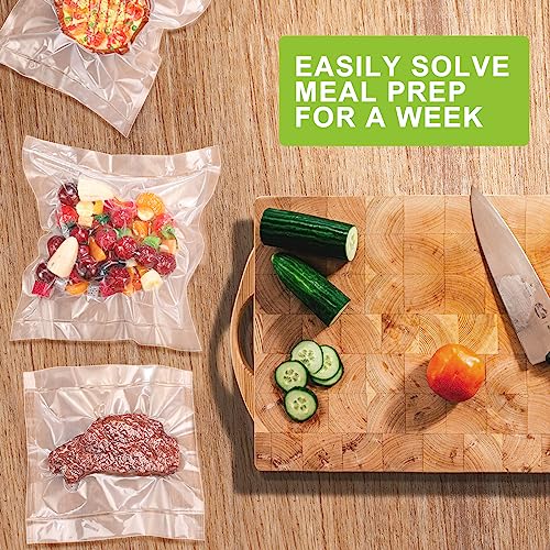 Frienda 8 Pack Vacuum Food Sealer Bags Rolls Heavy Duty Storage Bags for Food Sous Vide Bags Food Vac Bags for Food Storage, Meal Prep, or Sous Vide (11 inch x 20 ft)