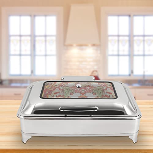 Single Pan Food Warmer, Food Warmers for Parties Buffets Electric, 9L Adjustable Temp Stainless Steel Buffet Server and Warming Tray