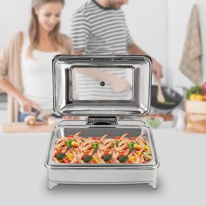 Single Pan Food Warmer, Food Warmers for Parties Buffets Electric, 9L Adjustable Temp Stainless Steel Buffet Server and Warming Tray