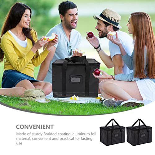 Luxshiny 2pcs Insulated Food Delivery Bag Reusable Grocery Bags Thermal Insulation Bag Refrigeration Bag Portable Take-out Food Carrier for Hot Cold Food Delivery