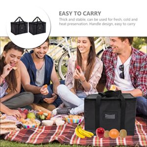 Luxshiny 2pcs Insulated Food Delivery Bag Reusable Grocery Bags Thermal Insulation Bag Refrigeration Bag Portable Take-out Food Carrier for Hot Cold Food Delivery