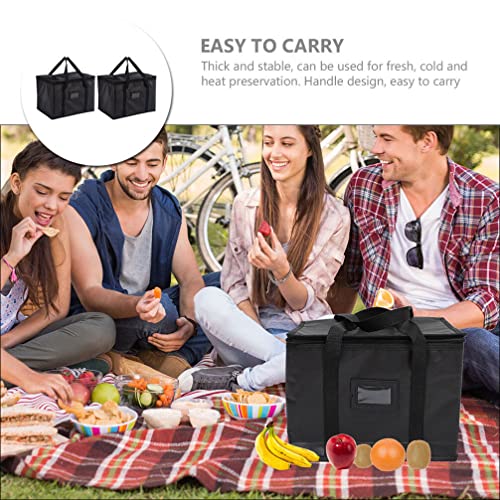 Luxshiny 2pcs Insulated Food Delivery Bag Reusable Grocery Bags Thermal Insulation Bag Refrigeration Bag Portable Take-out Food Carrier for Hot Cold Food Delivery