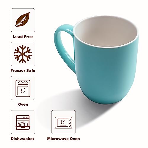 Urbanstrive 16 oz Large Coffee Mug with Handle Tea Cup Novelty Coffee Cup Idea Gift for Men Women Office Work, Blue