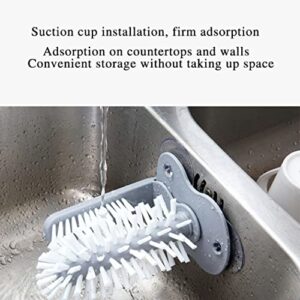 Mednkoku Glass Washer with Suction Base Standing Double Sided Bristle Cleaner Bottle Cleaning Brush Cup Brush