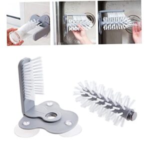 Mednkoku Glass Washer with Suction Base Standing Double Sided Bristle Cleaner Bottle Cleaning Brush Cup Brush