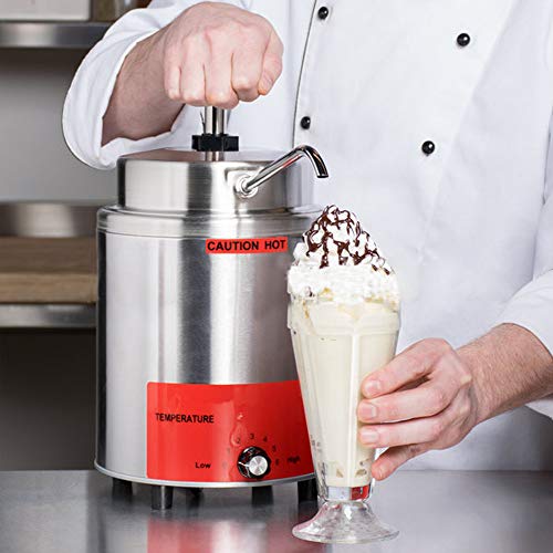 Sauce Warmer Dispenser with Pump 110V Electric Countertop Cheese Sauce Warmer Pump Dispenser 550W Cheese Dispenser with Pump 7 Levels Temperature Control for Hot Fudge Cheese Caramel/2265