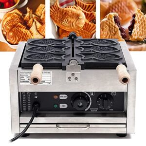 srmnfadz nonstick japanese taiyaki making machine, commercial electric fish-shaped waffle maker, 1400w waffle iron baker machine for party cafe tea shop