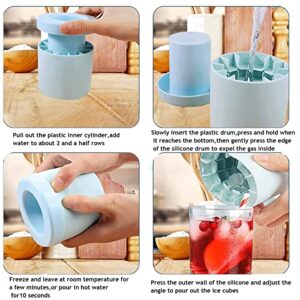 Ice Cube Moulds,3d Cylindrical Ice Cube Moulds,portable Ice Cube Moulds With Lid Make 60 Ice Cubes Press-type Easy to Release