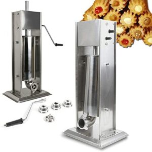 commercial manual churro maker, churros filler maker machine with 5l tank, stainless steel, 4 nozzles, vertical, 26x12x2.2 inches - ideal for restaurants and bakeries