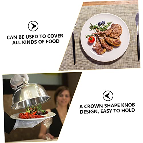 UPKOCH 1pc Steak Cover Grill Indoor Outside Tent Indoor Grill Pan B09v2ygvzk Food Tents Cloche Food Cover Stainless Dish Cover Steak Protector Restaurant Supplies Silver Snack Plate Steam