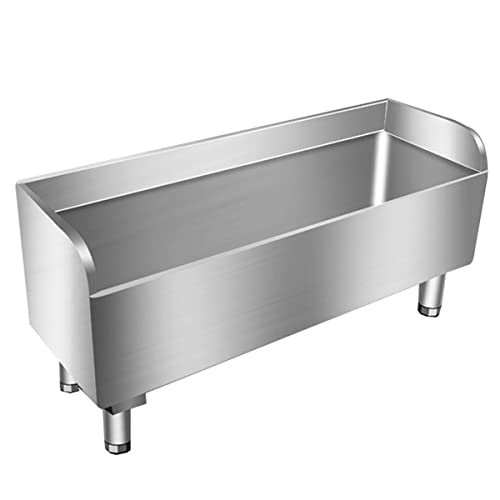 Commercial Floor Mop Sink, Heavy Duty 304 Stainless Steel Service Basin Wash Station with Large-Diameter Drainage Holes, for Garage, Shop, Basement,17.7in