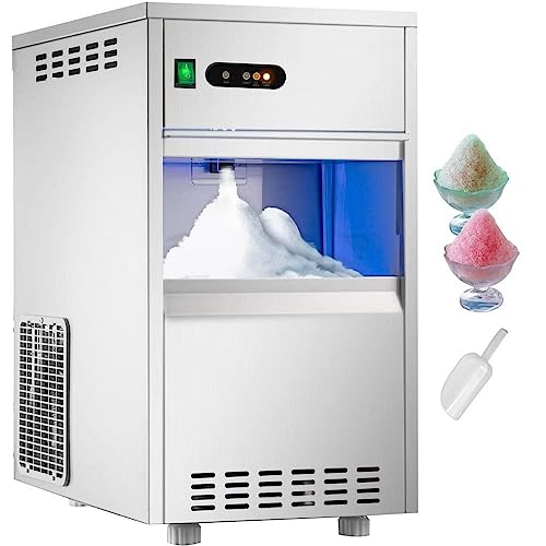 Commercial Flake Ice Maker, 55LBS/24H ETL Approved Stainless Steel Freestanding Ice Machine for Seafood Restaurant with Water Filter and Spoon Included - Food Grade