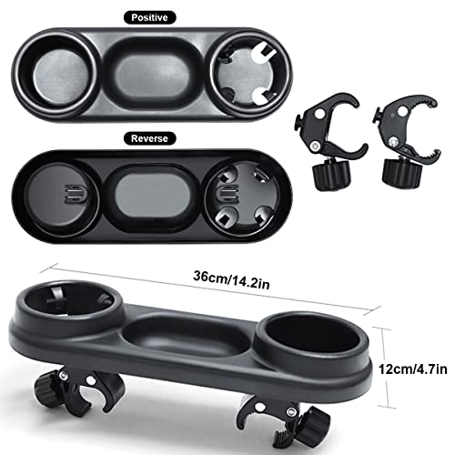 Txkrhwa Stroller Snack Tray with Cup Holder Universal Stroller Food Tray Removable Non-Slip Grip Clip for Stroller Bar Reusable Stroller Snacks Holder for Strollers with Round Armrests