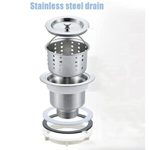 Stainless Steel Double-bath Sink, Simple Assembling Of Household In Hotel Rental Rooms, Three Layers With Storage Commercial Sink, Catering Sink, Industrial Sink (Size : Sink Left)