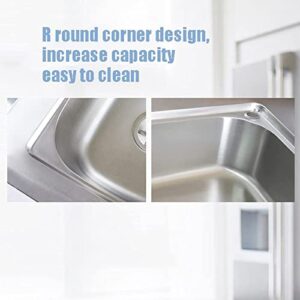 Stainless Steel Double-bath Sink, Simple Assembling Of Household In Hotel Rental Rooms, Three Layers With Storage Commercial Sink, Catering Sink, Industrial Sink (Size : Sink Left)