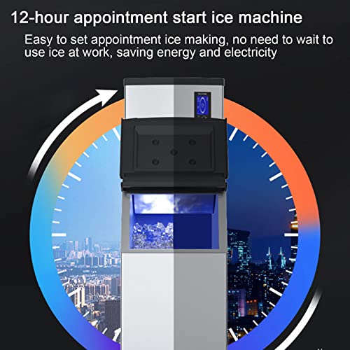 KEINXOW Commercial Ice Maker 551Lb/24H, Air Cooled Industrial Ice Machine with 110Lb Large Storage Bin, Self-Cleaning,12H Timing,156 Clear Ice Cube Stainless Steel Ice Maker for Bar/Cafe/Restaurant/Bu