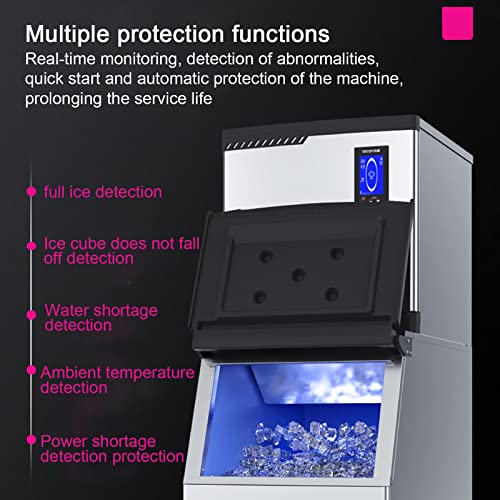 KEINXOW Commercial Ice Maker 551Lb/24H, Air Cooled Industrial Ice Machine with 110Lb Large Storage Bin, Self-Cleaning,12H Timing,156 Clear Ice Cube Stainless Steel Ice Maker for Bar/Cafe/Restaurant/Bu