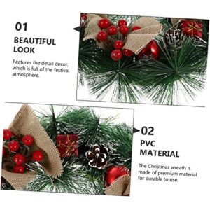 Alasum 1pc Wreath Door Hanging Decor Artificial Christmas Tree Front Door Wreath Pinecone Christmas Wreath Pine Cone Berries Christmas Wreath Front Door Garland Artificial Plant Garland