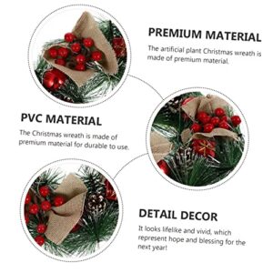 Alasum 1pc Wreath Door Hanging Decor Artificial Christmas Tree Front Door Wreath Pinecone Christmas Wreath Pine Cone Berries Christmas Wreath Front Door Garland Artificial Plant Garland