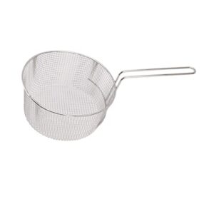 Tgoon Fry Net, Stainless Steel Long Handle Fry Basket Strong Load Bearing Delicate Appearance for Chicken Nuggets(Handle Without Rubber)