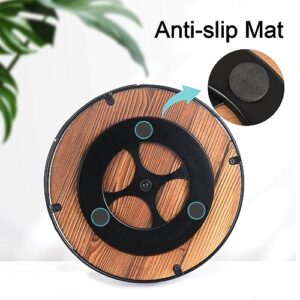 2 Pack of 10 Lazy Susan Organizer - Non-Skid Wood Turntable Organizer for Cabinet, Pantry, Kitchen Countertop, Refrigerator, Spice Rack, Carbonized Black