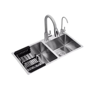 catering sink commercial stainless steel double bowl unit,household undermount sink,with pull-out faucet, clean water faucet