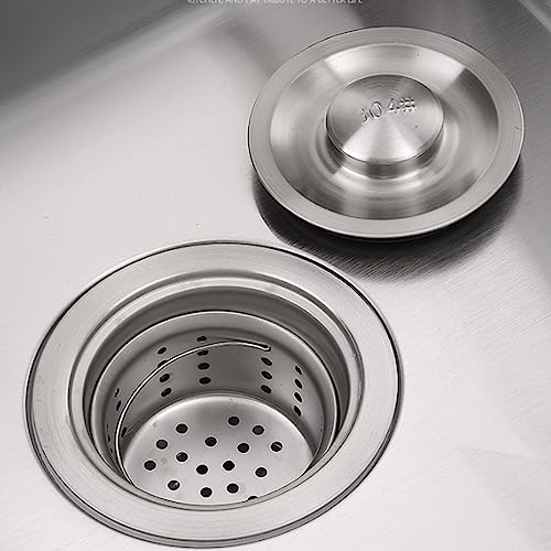 Catering Sink Commercial Stainless Steel Double Bowl Unit,Household Undermount Sink,with Pull-Out Faucet, Clean Water Faucet