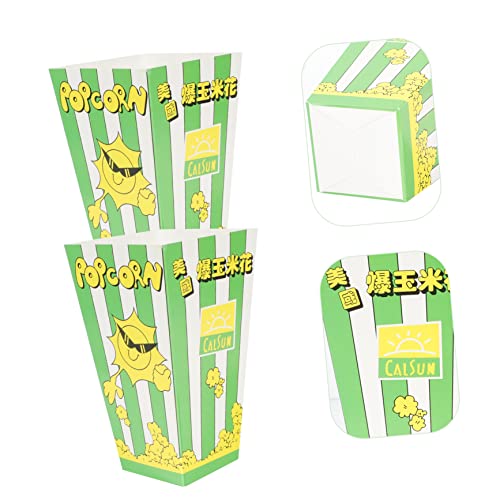 100pcs Popcorn Boxes Gift Bag Set Cardboard Food Containers Disposable Food Containers Fresh Popcorn Box Reusable Popcorn Boxes Ornament Container Movie Night Supplies Party Favor