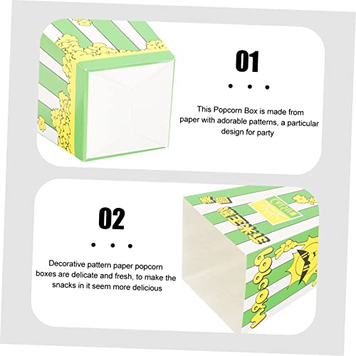 100pcs Popcorn Boxes Gift Bag Set Cardboard Food Containers Disposable Food Containers Fresh Popcorn Box Reusable Popcorn Boxes Ornament Container Movie Night Supplies Party Favor