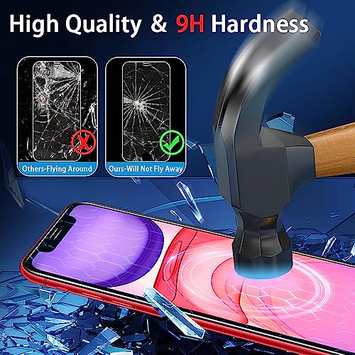 JCJCLY [3+3+1 Value Pack] For iPhone 11 [6.1 Inch] Screen Protector Tempered Glass Accessories, 3 Screen Protectors, 3 Camera Lens Protectors, 1 Easy Mounting Frame, 9H Hardness, High Clarity, Anti-Fingerprint, Anti-Scratch, Bubble-free, Easy to Install,