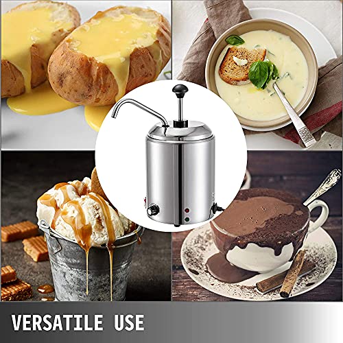 800W/1600W Commercial Cheese Machine Dispenser, Electric Cheese Dispenser Warmer, 30-110℃ Adjustment Cheese Warmer Dispenser with Pump, CE/FCC (Round)