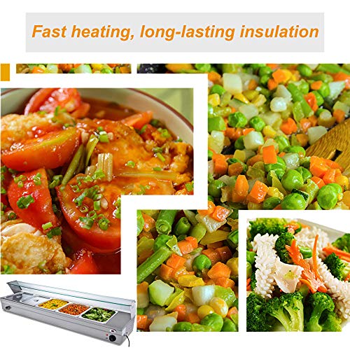 2000W Commercial Buffet Electric Food Soup Warmer, 95/122cm Food Warmer Restaurant Steam Table,Countertop Food Warmer, CE/FCC/CCC/PSE (8pcs Pans 122cm)