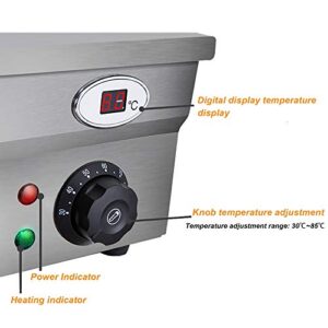 2000W Commercial Buffet Electric Food Soup Warmer, 95/122cm Food Warmer Restaurant Steam Table,Countertop Food Warmer, CE/FCC/CCC/PSE (8pcs Pans 122cm)