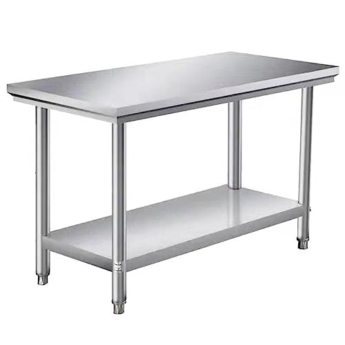 Commercial Stainless Steel Prep Table - Multifunctional Heavy Duty Kitchen Food Prep Workbench - Grill Stand Camp Chef Table - Ideal for Outdoor， Parties, and Events (23.62” X 23.62" X 31.49 ”)