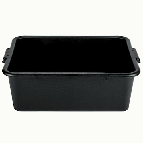 Gamla 6-Pack Polypropylene Bus Tub with Lid Set, 20x15x7 Inches, Durable Black Bus Box for Professional Food Service Use