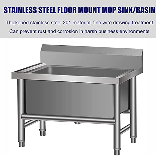 Freestanding Stainless Steel Sink, Stainless Steel Kitchen Sink, Household Goods Commercial Floor Mop Sink Stainless Steel Mop Service Basin