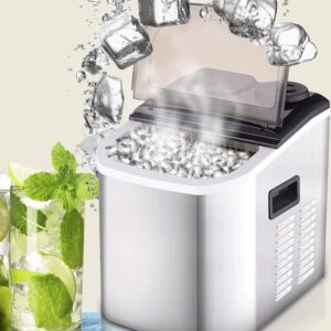 BybAgs ICES Automatic Ice Maker Commercial Coffee Shop Bar Mini Round Block Ice Cube Makinghine