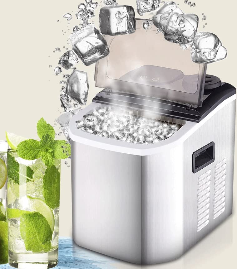 BybAgs ICES Automatic Ice Maker Commercial Coffee Shop Bar Mini Round Block Ice Cube Makinghine