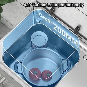 Commercial Restaurant Sink 2 Compartment Free Standing Utility Sink, Large Double Bowl Sink, Outdoor Sink, Industrial Sink for Restaurant, Cafe, Bar, Hotel, Garage, Laundry Room