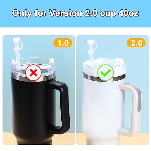 10pack Spill Proof Stopper Set Compatible with Stanley Quencher H2.0 FlowState 40oz Cup Accessories, Include 2 Silicone Cup Boot, 2 Lid Seal, 2 Leak Stopper, 2 Spill Stopper and 2 Straw Cover