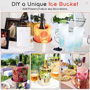 Ice Bucket Mold,Ice Mold Wine Bottle Chiller,Champagne Bucket Ice Mold, Flower/Fruits/Any Decoration to DIY Your Champagne Bucket Ice Mold For Special Parties/Bar/Holiday/Wedding,Beautiful & Creative