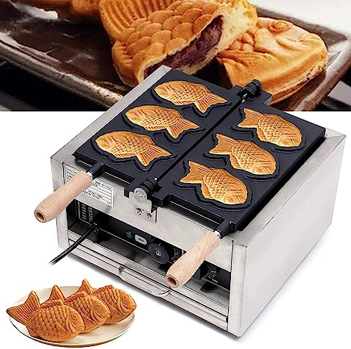 3Pcs Taiyaki Fish Waffle Maker, 1500W Commercial Electric Non Stick Fish-shaped Waffle Machine, Waffle Iron Baker Machine, Electric Corn Dog Waffle Maker Hot Dog Muffin Machine for Party Cafe Tea Shop