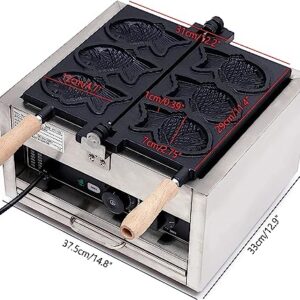 3Pcs Taiyaki Fish Waffle Maker, 1500W Commercial Electric Non Stick Fish-shaped Waffle Machine, Waffle Iron Baker Machine, Electric Corn Dog Waffle Maker Hot Dog Muffin Machine for Party Cafe Tea Shop