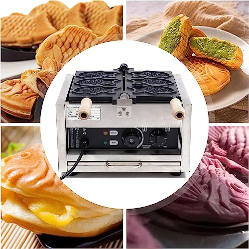 3Pcs Taiyaki Fish Waffle Maker, 1500W Commercial Electric Non Stick Fish-shaped Waffle Machine, Waffle Iron Baker Machine, Electric Corn Dog Waffle Maker Hot Dog Muffin Machine for Party Cafe Tea Shop