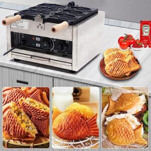 3Pcs Taiyaki Fish Waffle Maker, 1500W Commercial Electric Non Stick Fish-shaped Waffle Machine, Waffle Iron Baker Machine, Electric Corn Dog Waffle Maker Hot Dog Muffin Machine for Party Cafe Tea Shop