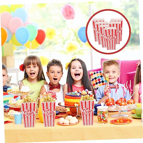 HEMOTON 30 Pcs Popcorn Popcorn Bucket Microwave Containers Disposable Food Containers Snack Container Oil Proof Popcorn Cup Disposable Popcorn Buckets Paper Popcorn Boxes Popcorn Bag Candy