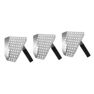 hemoton 3pcs french fries shovel popcorn machine popcorn metal pooper scooper ice scooper perforated metal scoop scooper for snacks ice cube shovel kitchen gadgets kitchen grain scoop food