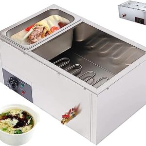 KFJZGZZ Buffet Server Food Warmer, Electric Commercial Stainless Steel Buffet Food Warmer, Stove Steam Table with Temperature Control amp; Lid for Parties, Entertaining