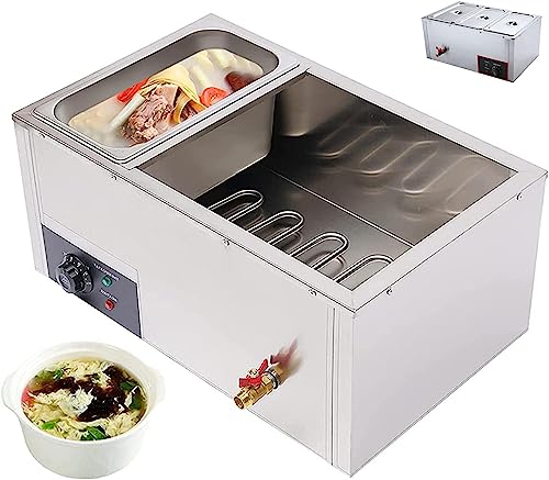 KFJZGZZ Buffet Server Food Warmer, Electric Commercial Stainless Steel Buffet Food Warmer, Stove Steam Table with Temperature Control amp; Lid for Parties, Entertaining